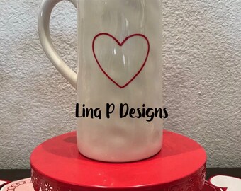 2 Pc Rae Dunn Valentine Inspired Farmhouse Heart Vinyl Decal | Etsy