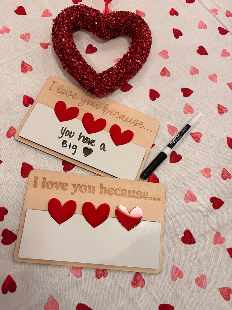 Valentine Because I Love You Message Board Sign - Etsy