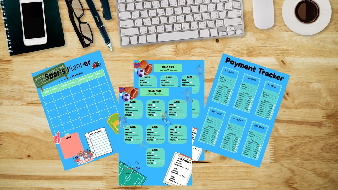 Sports Planner Printable PDF , Month at a Glance Sports Planner,weekly ...