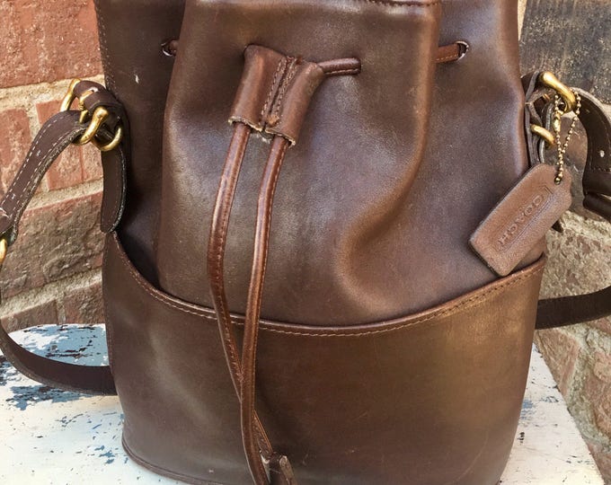 Vintage Coach Bag, Brown Vintage Coach Purse, Pull String Boho Bag ...