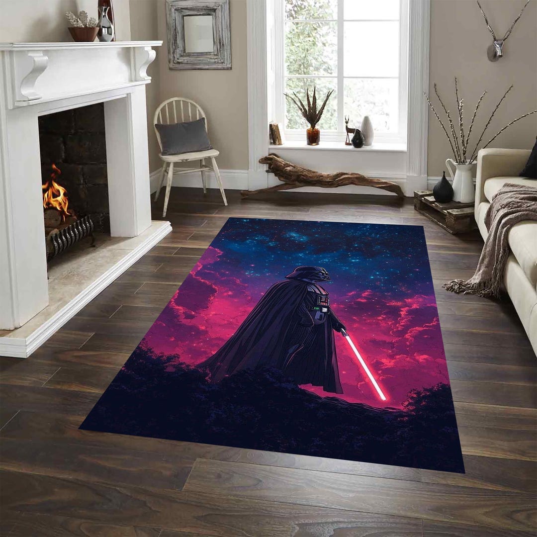 Darth Vader Rug, Star Wars Decor, Sith Lord Rug, Galaxy Room Rug, Pop ...
