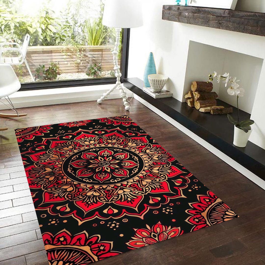 Mandala Rug, Bohemian Rug, Boho Style Carpet, Ethnic Pattern Rug ...