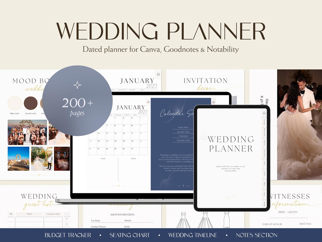 Wedding Planner Printable | Bridal Planner & Wedding Checklist ...