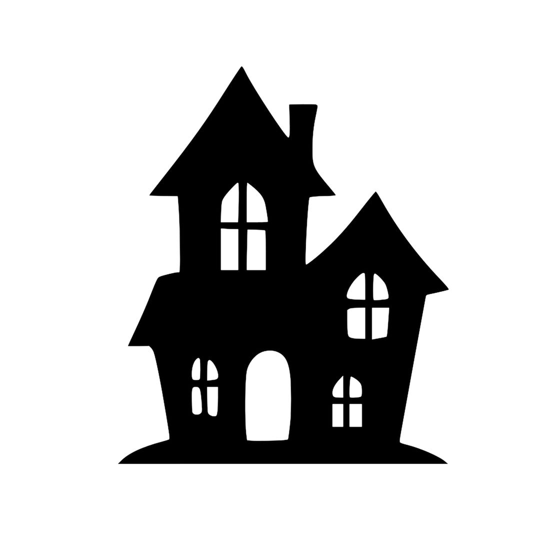 Haunted House Svg Png Dxf Eps| Halloween Silhouette Clipart | Spooky ...