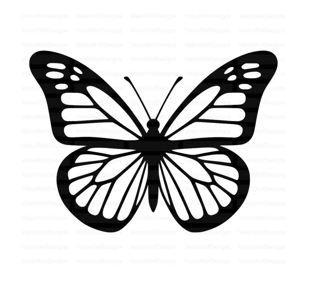 Monarch Butterfly SVG | Tattoo Stencil Clipart | Butterfly Outline for ...