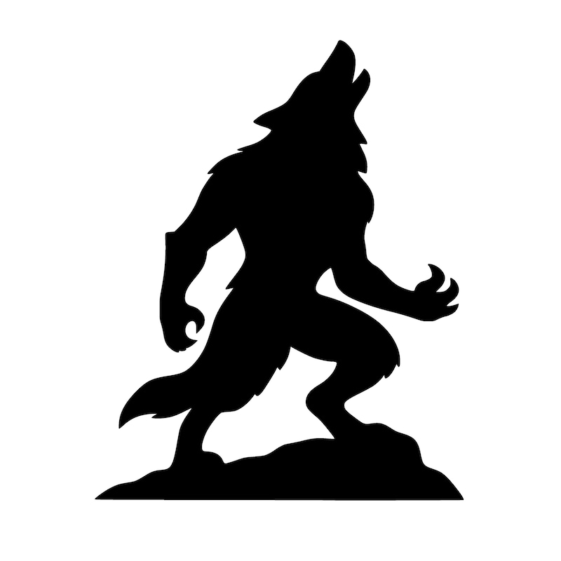 Werewolf Silhouette Vector - Etsy