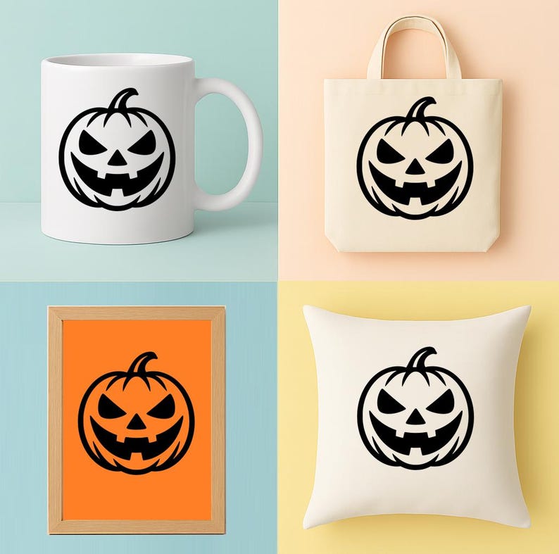 Jack O Lantern Pumpkin Svg Png Pdf Eps Dxf – Halloween Cutting File for ...