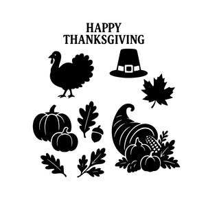 Thanksgiving Silhouette Bundle Svg Png Dxf Eps | Turkey, Pumpkin ...
