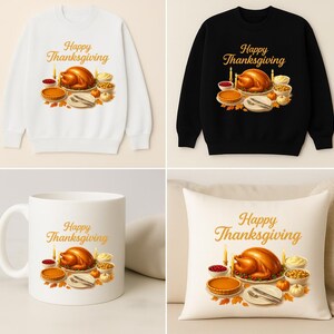 Thanksgiving Dinner Clipart: Turkey Feast PNG (digital Download) - Etsy