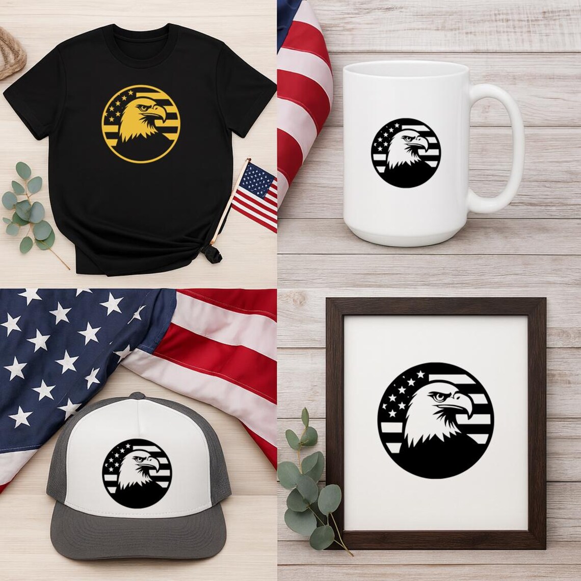 American Eagle Flag SVG | Patriotic USA Design for Veterans Day ...