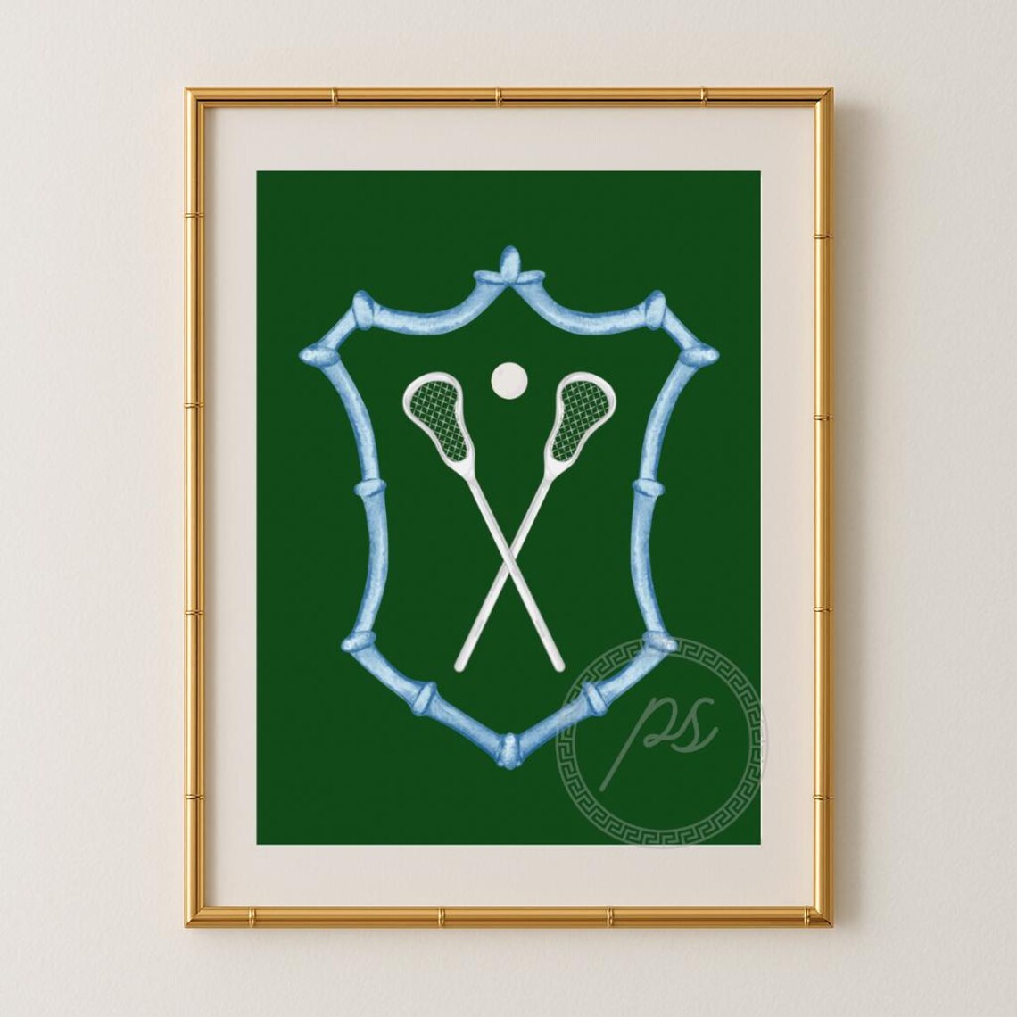 Lacrosse Stick Preppy Crest; Printable Wall Decor and Poster - Etsy