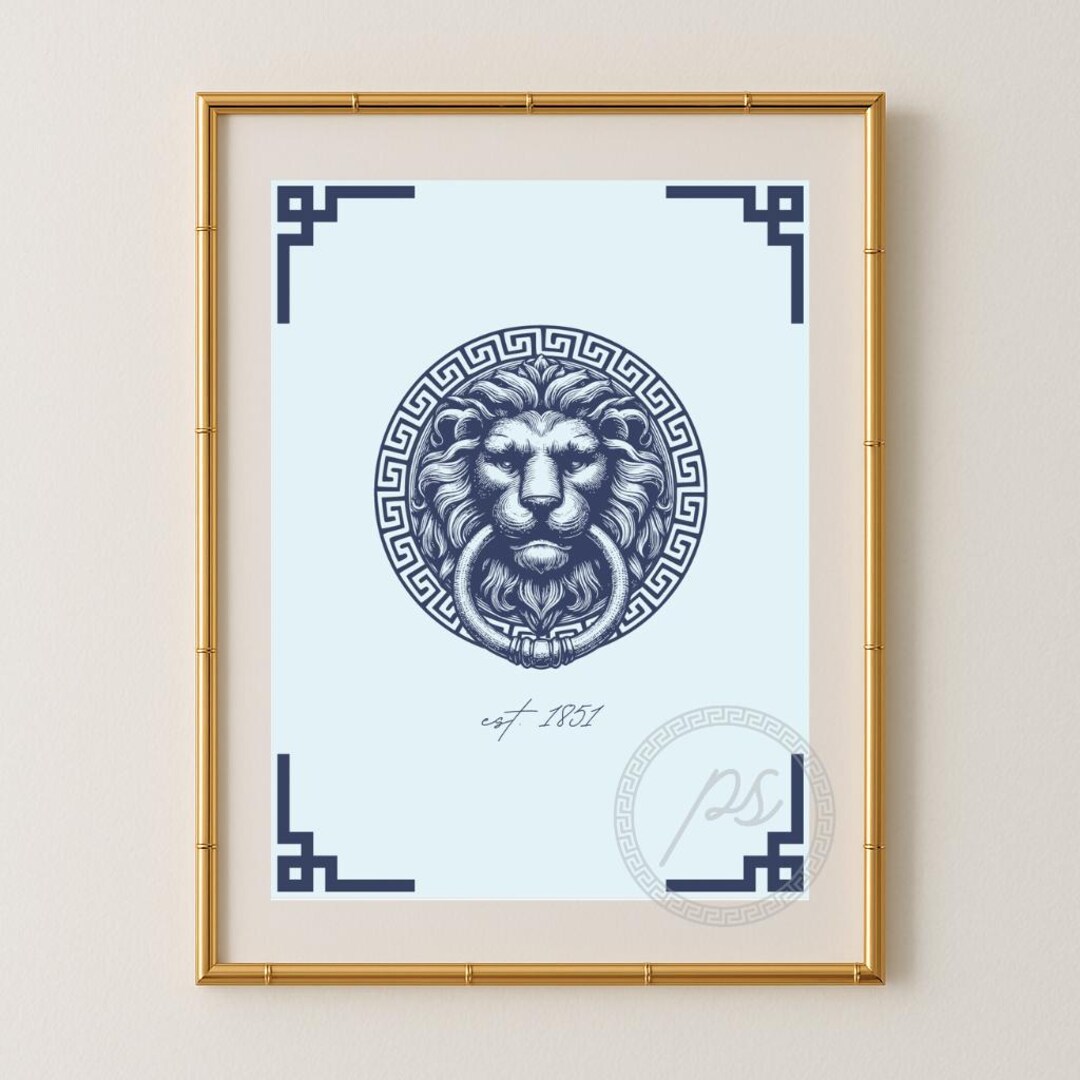 Alpha Delta Pi Lion Inspired Printable Wall Art, Southern Preppy ...