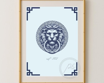 Alpha Delta Pi Lion Inspired Printable Wall Art, Southern Preppy ...