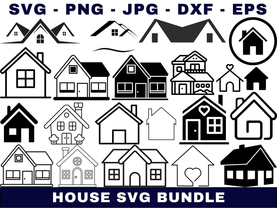 House SVG Bundle, Scandinavian Tiny Home Outline (digital Download) - Etsy