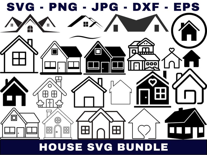 House SVG Bundle, Scandinavian Tiny Home Outline (digital Download) - Etsy