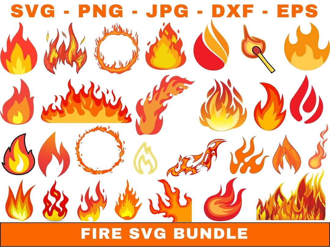 Fire SVG Bundle, Fire Clipart, Fire Svg Files, Fire Flames Svg, Flames ...