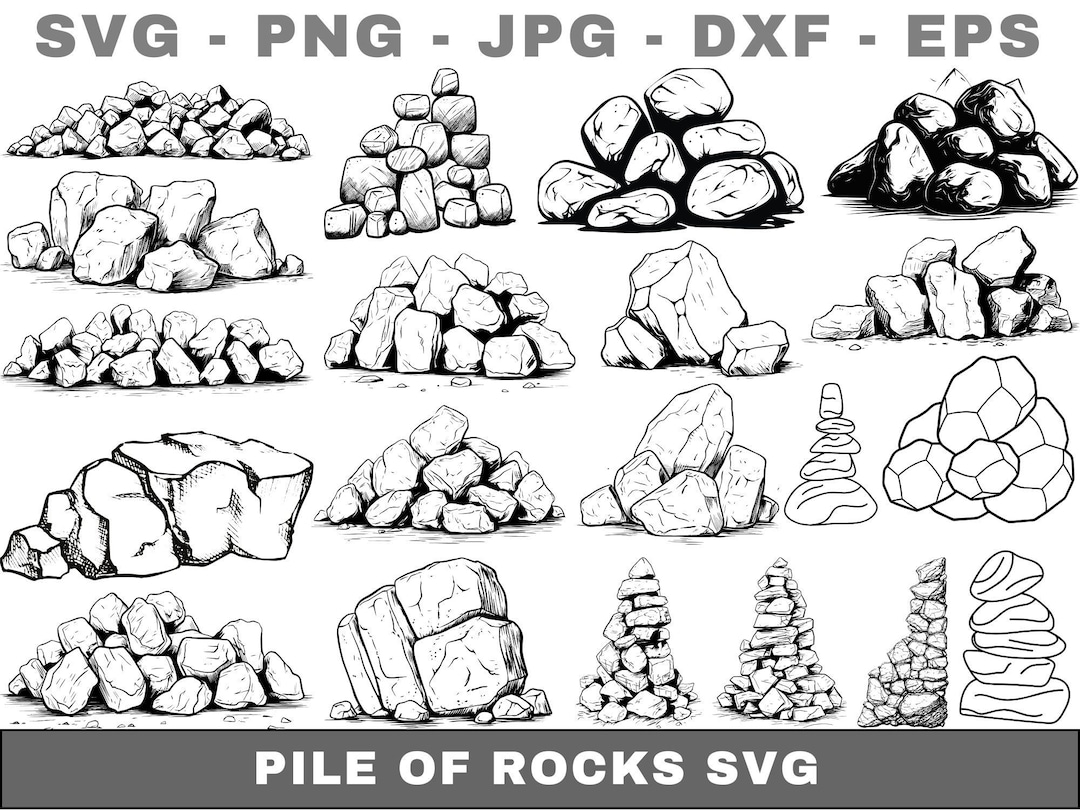 Pile of Stones SVG Bundle, Rocks Clipart (digital Download) - Etsy