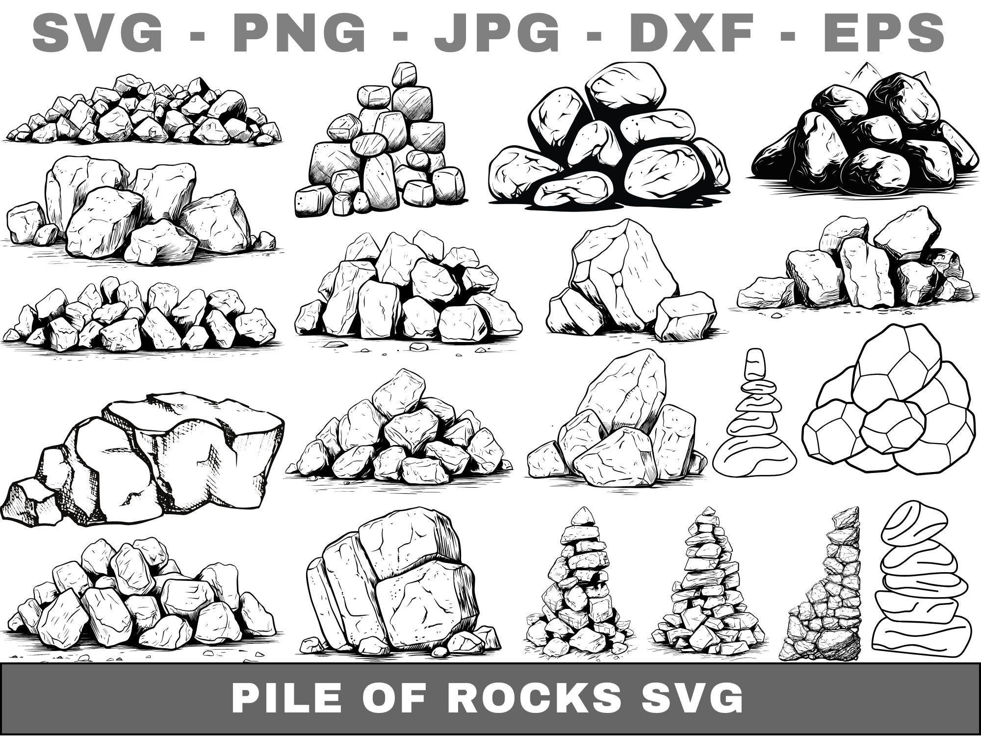 Pile of Stones SVG Bundle, Rocks Clipart (digital Download) - Etsy