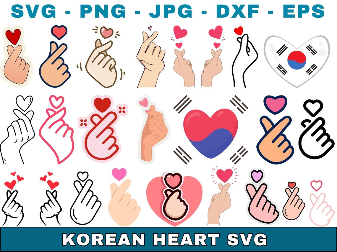 Korean Finger Heart Svg , Korean Love Sign Svg , Finger Heart Cricut ...