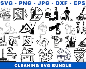 Cleaning Svg Bundle, House Cleaning Files, Cleaning Service Svg, Vector ...