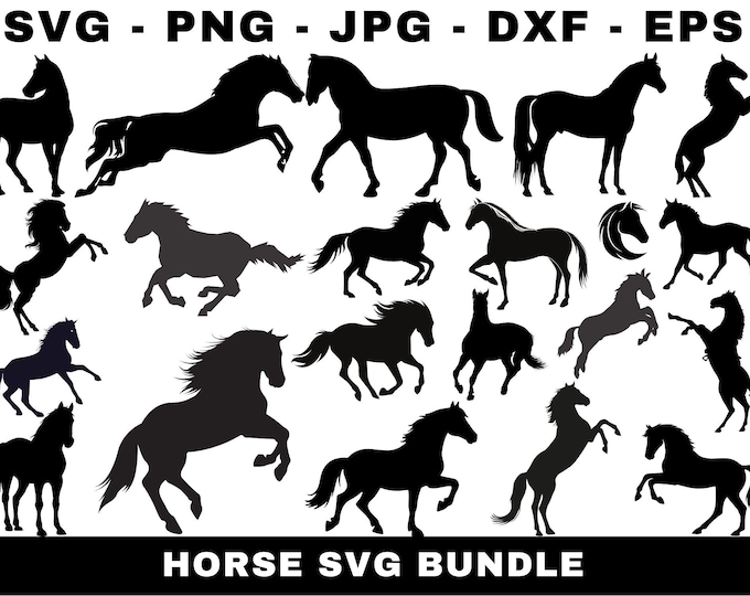 Pferd Silhouette | Pferd SVG | Hufeisen SVG | Pferd Kopf | Pferd Vektor ...