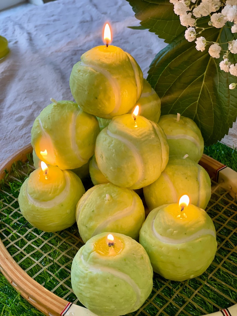 Set of 3 Tennis Ball Soy Wax Candles: Sports Lover Gift in Repurposed ...