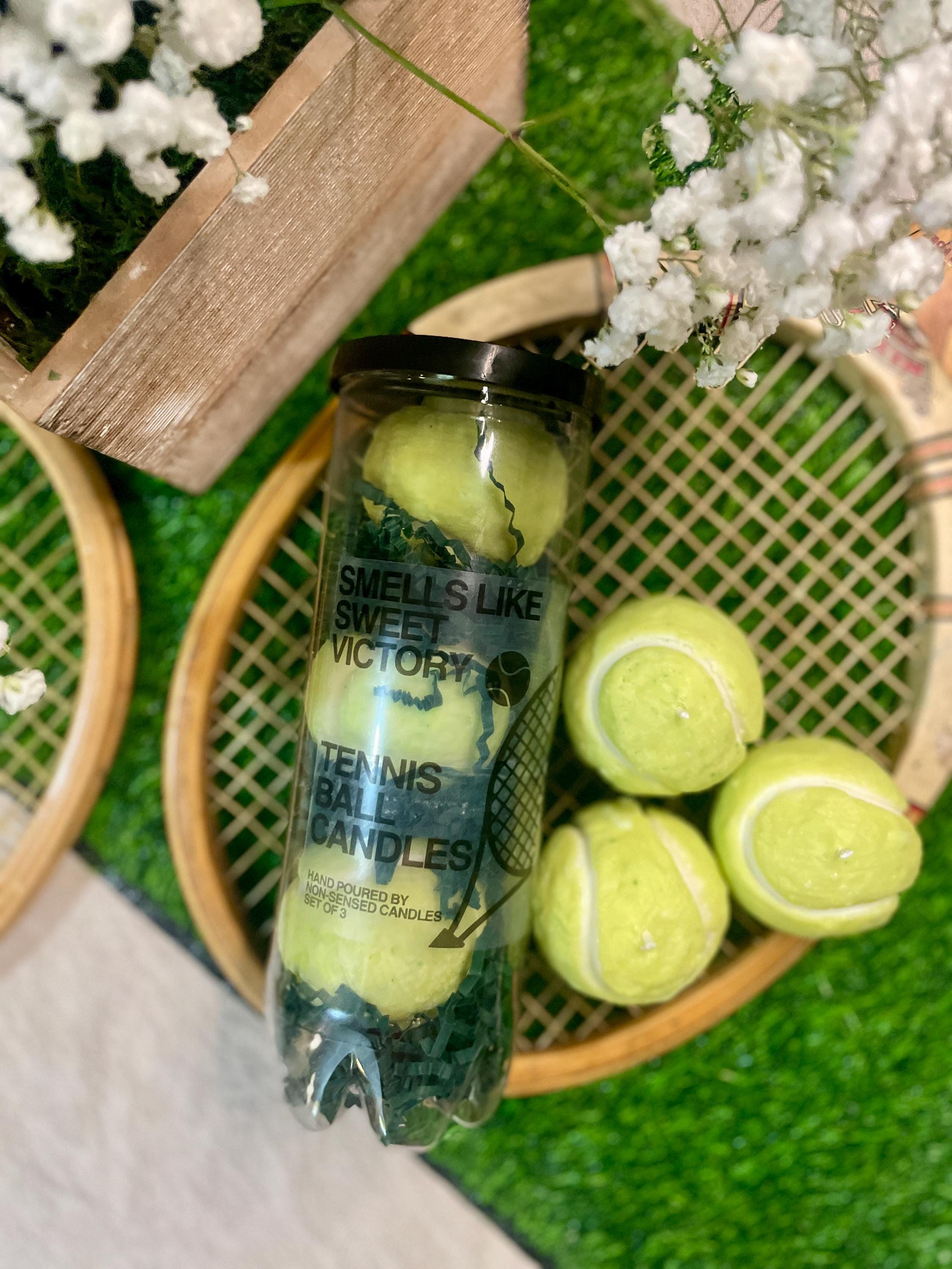 Set of 3 Tennis Ball Soy Wax Candles: Sports Lover Gift in Repurposed ...
