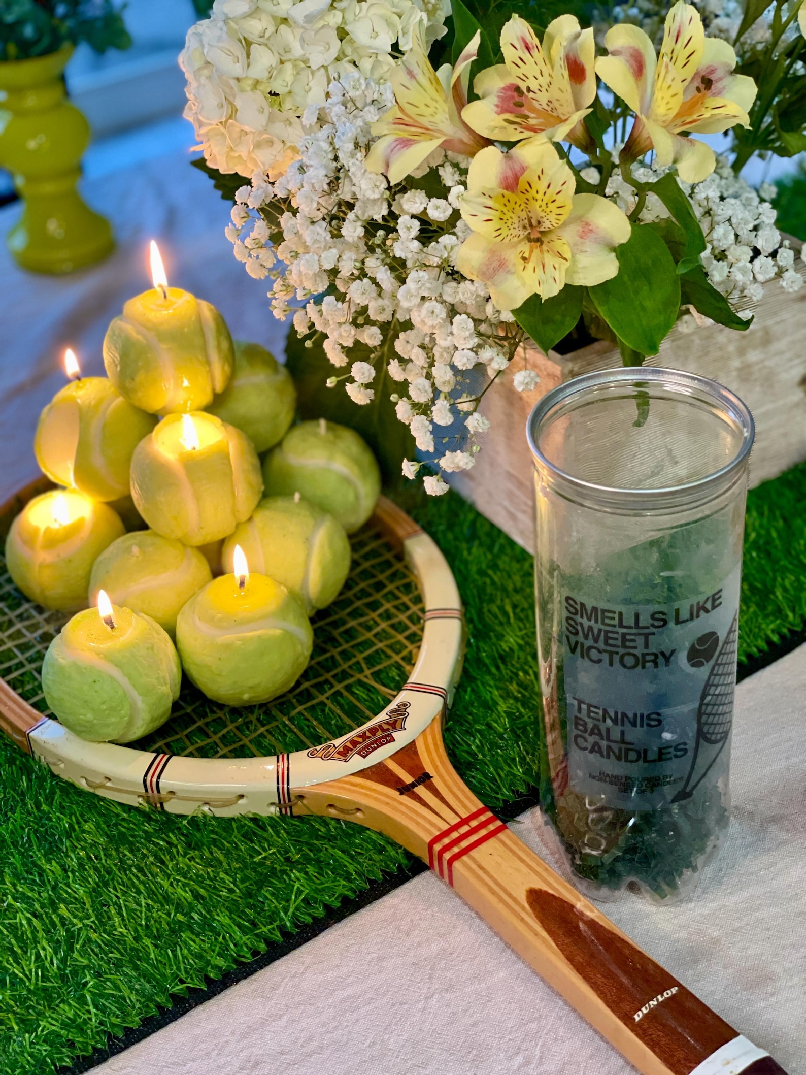 Set of 3 Tennis Ball Soy Wax Candles: Sports Lover Gift in Repurposed ...