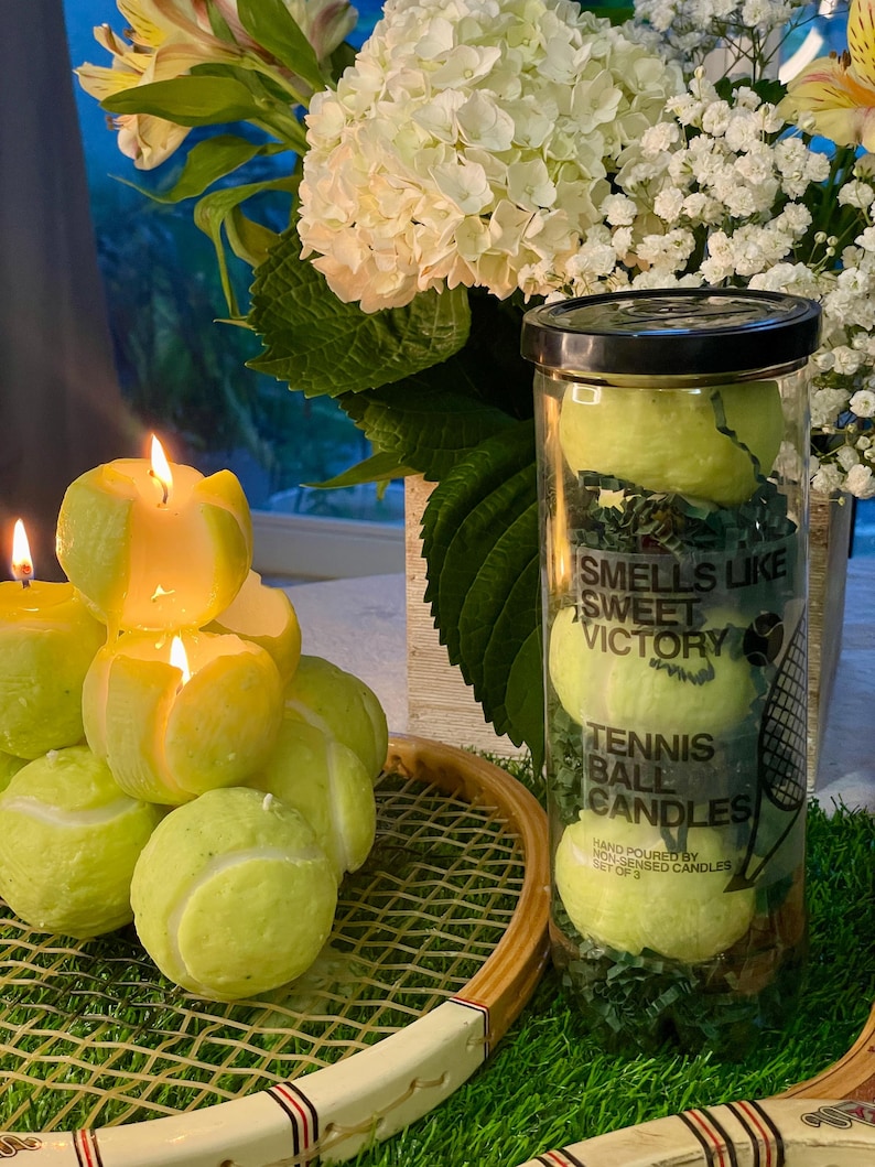 Set of 3 Tennis Ball Soy Wax Candles: Sports Lover Gift in Repurposed ...
