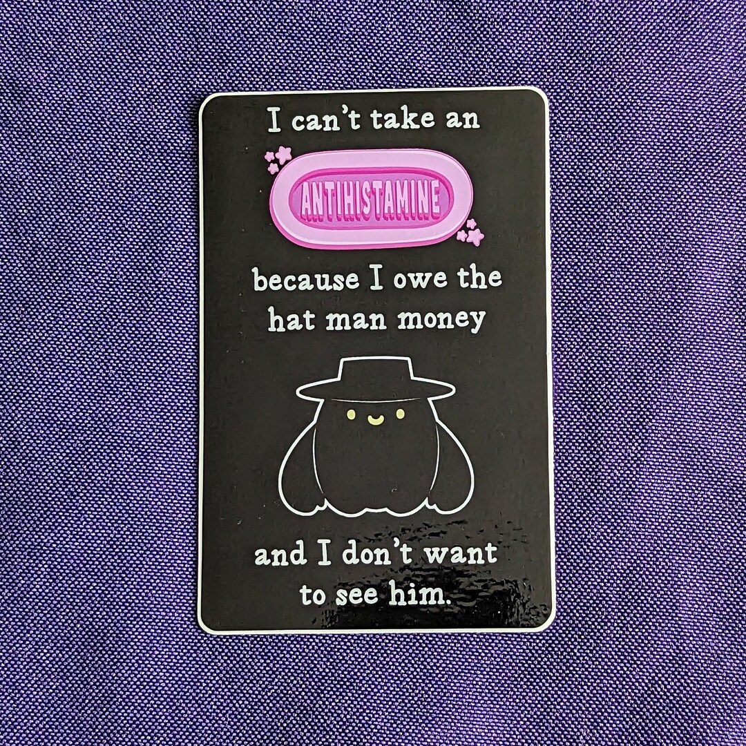 Hat Man Allergy Medicine Vinyl Sticker - Etsy