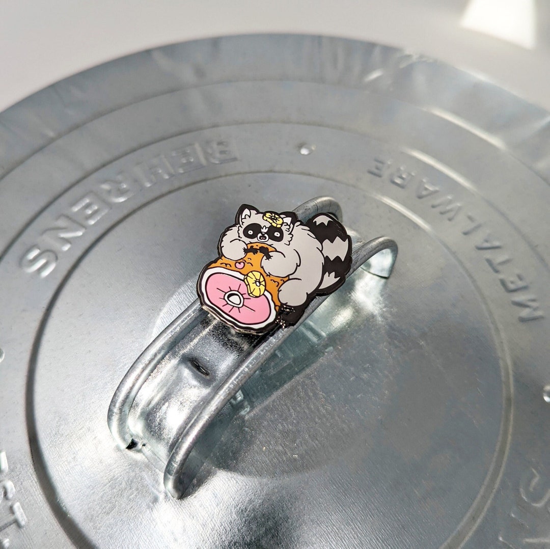 Chaps Raccoon Ah Ham Enamel Pin - Etsy