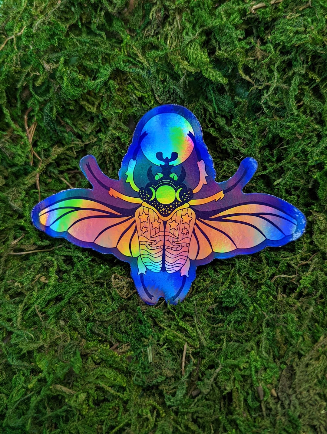 Moon Beetle Vinyl Sticker - Etsy