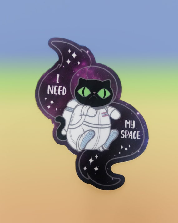 Space Cat Vinyl Sticker | Etsy