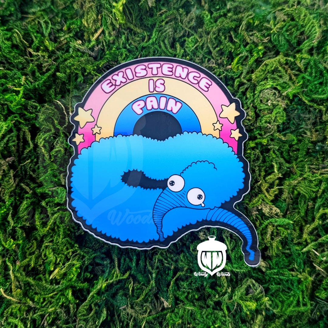 Worm Pain Sticker - Etsy