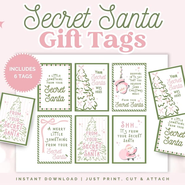 Secret Santa Sticker - Etsy