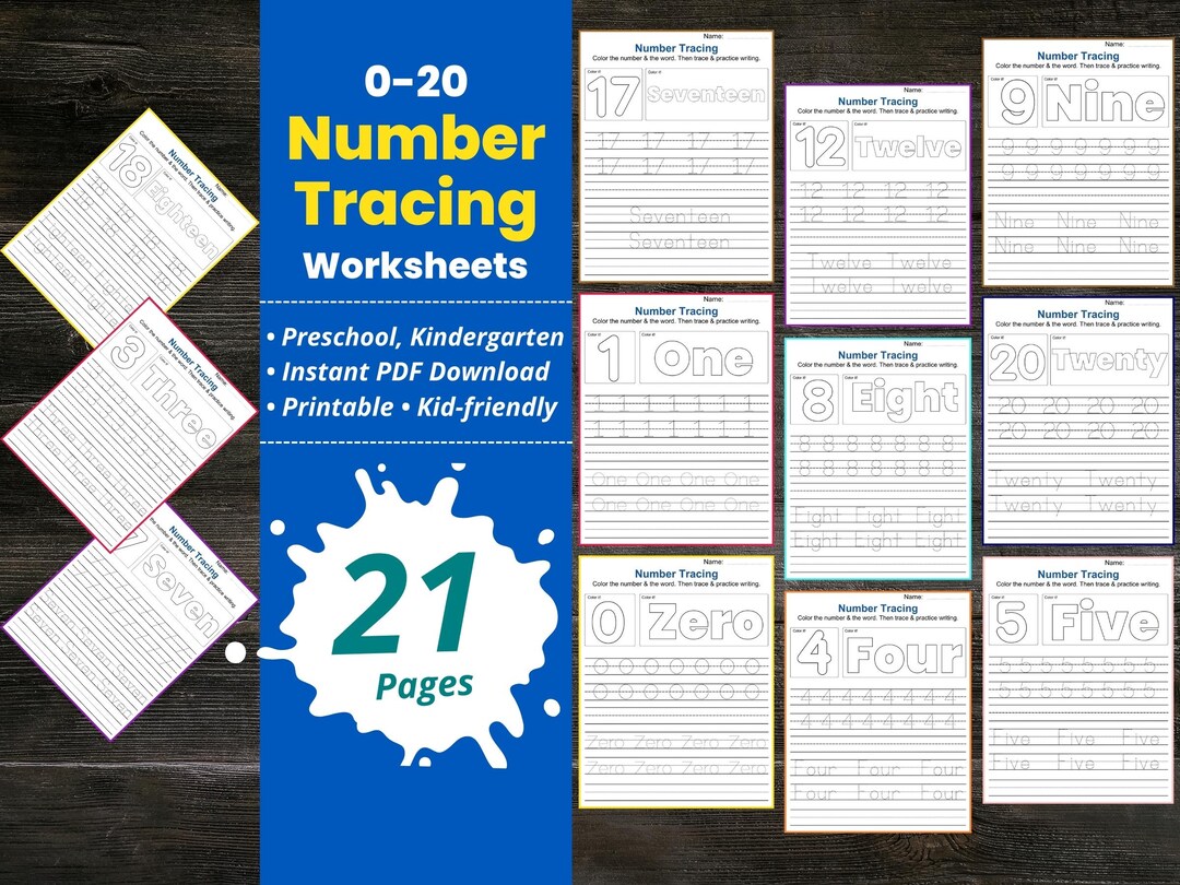 Number Tracing Worksheets 0-20, Number Tracing Toddler, Trace Write ...