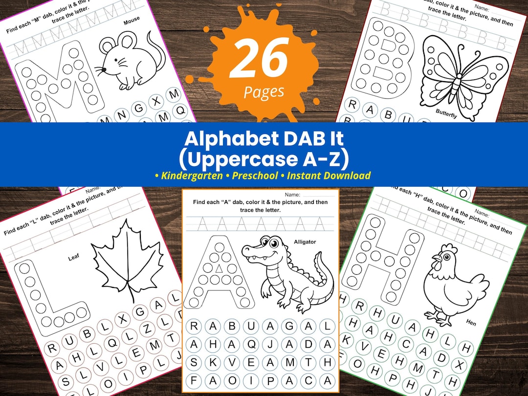 Alphabet Uppercase Dab It Worksheets - Etsy Australia