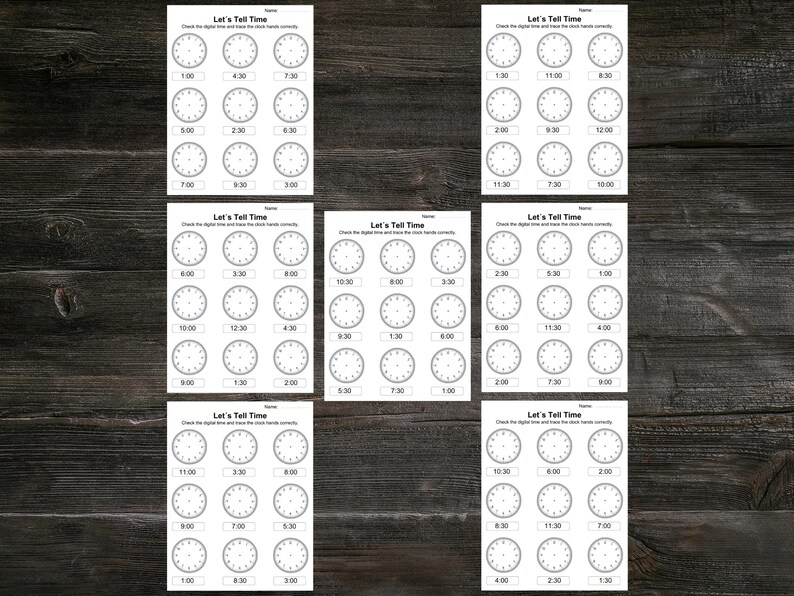 Telling Time Worksheets, Telling Time Practice Sheets, Learn Tell Time ...