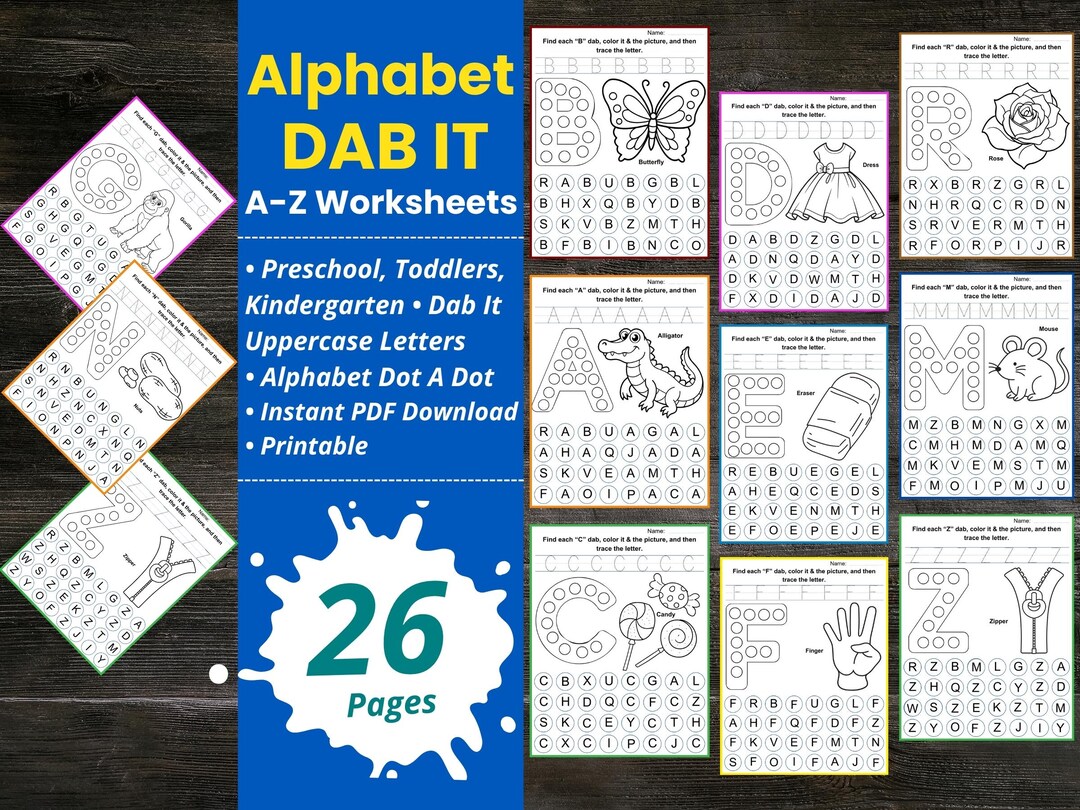 Alphabet Uppercase Dab It Worksheets - Etsy