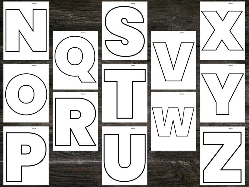 Large Alphabet Bubble Letters, Printable Big Letters, Capital Letter ...