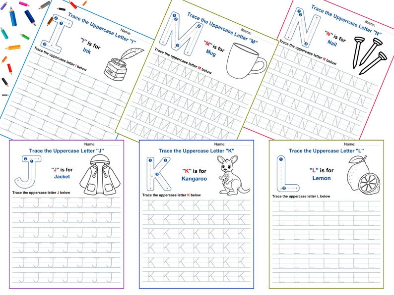 52 Alphabet Tracing Worksheet Printable | Uppercase & Lowercase Letter ...