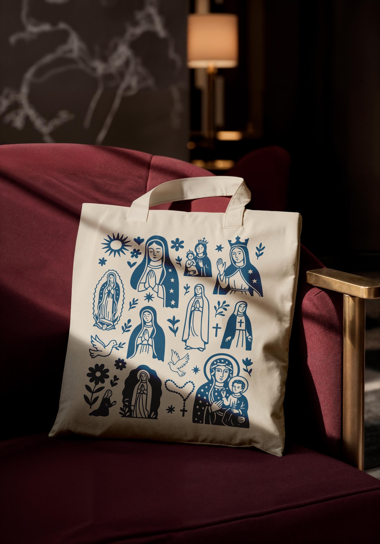 Virgin Mary Tote Bag - Catholic Devotional L Shoulder Bag L Religious ...
