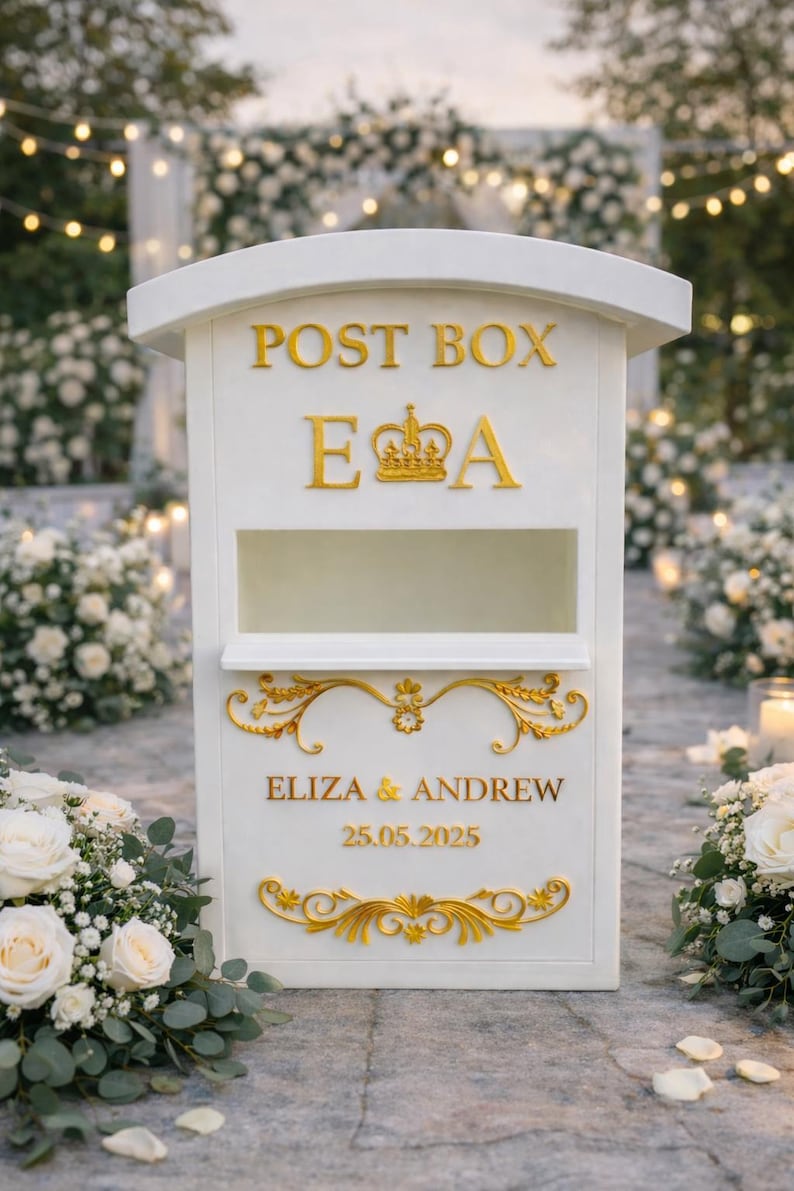 Personalised Wedding Post Box: Royal Mail Style With Names and Dates - Etsy