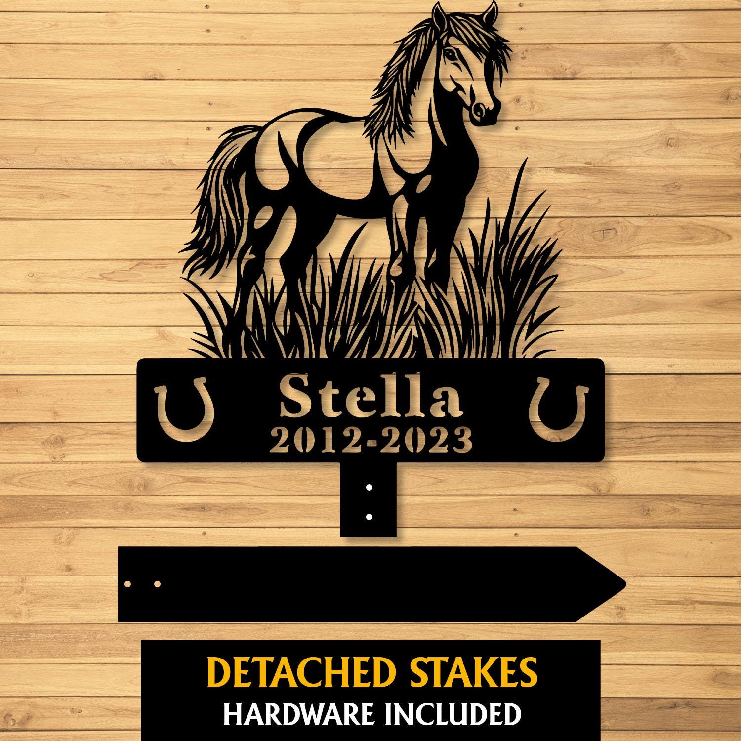 Personalized Pony Horse Memorial Sign, Custom Standing Horse Grave ...