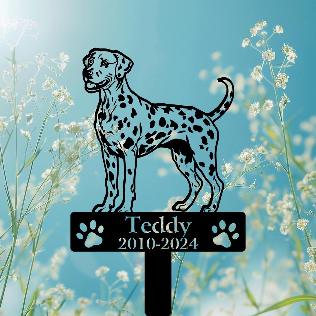 Custom Dalmatian Dog Memorial Stake, Personalized Pet Grave Marker ...