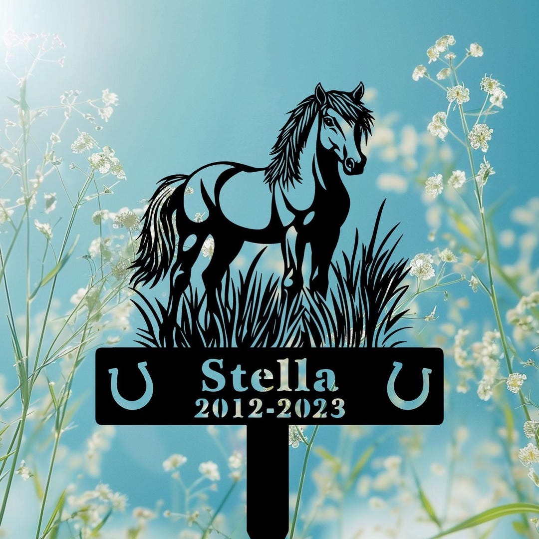 Personalized Pony Horse Memorial Sign, Custom Standing Horse Grave ...