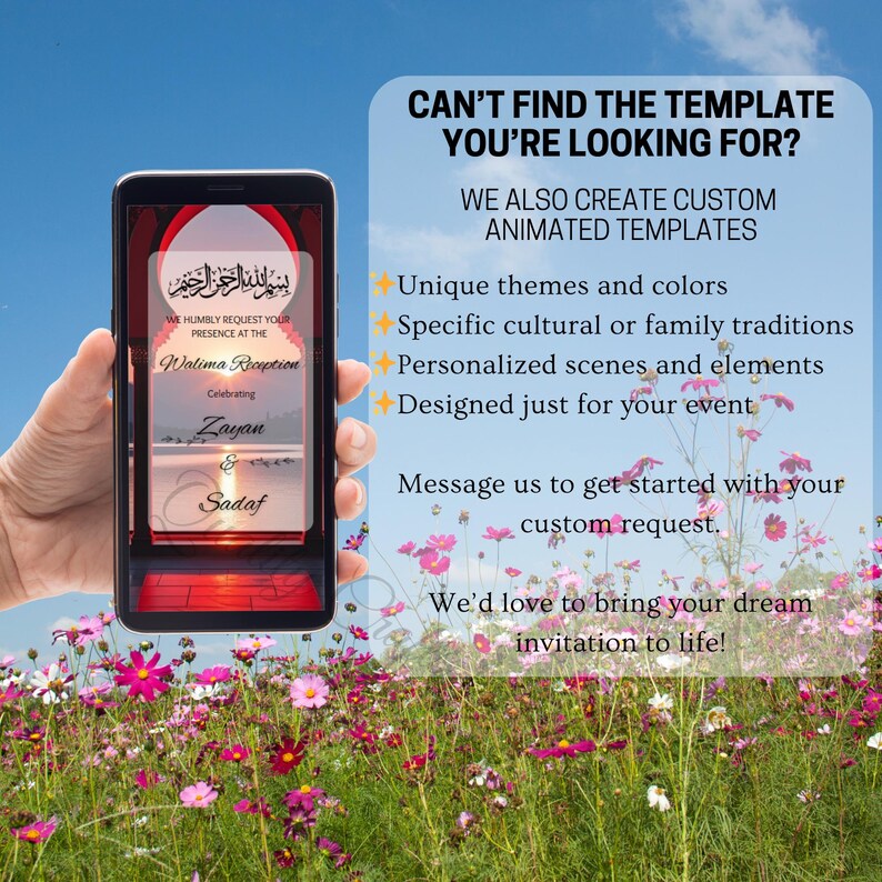 Animated Islamic Wedding Invitation Template | Editable Nikkah Walima ...