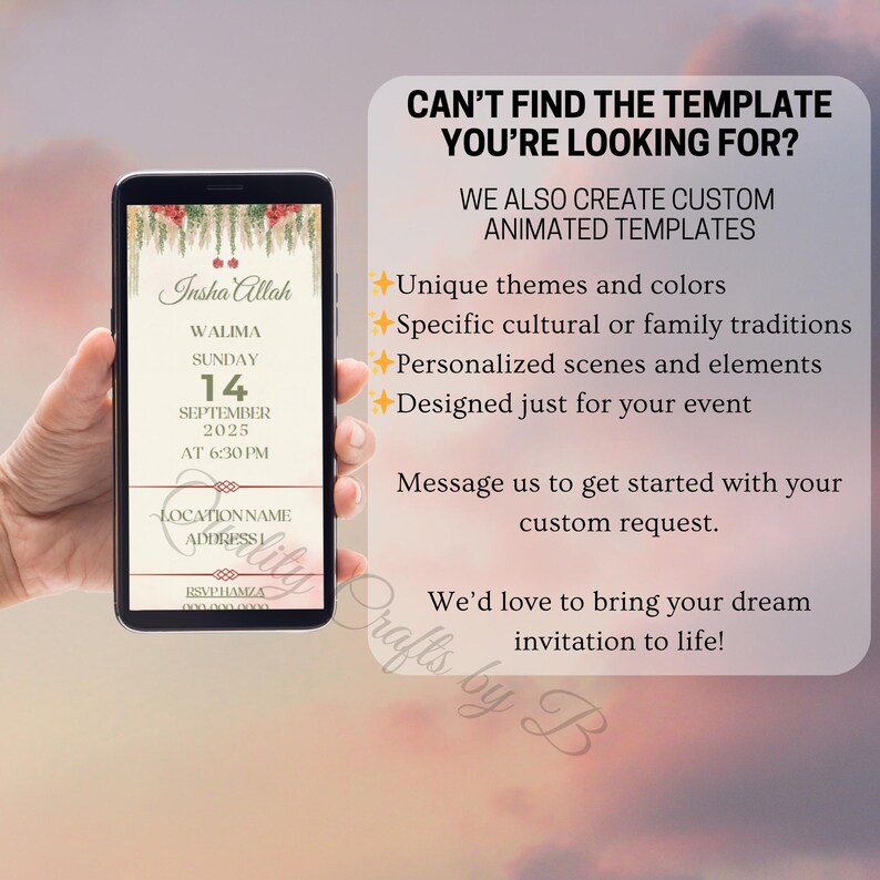 Animated Islamic Wedding Invitation Template | Editable Nikkah Walima ...