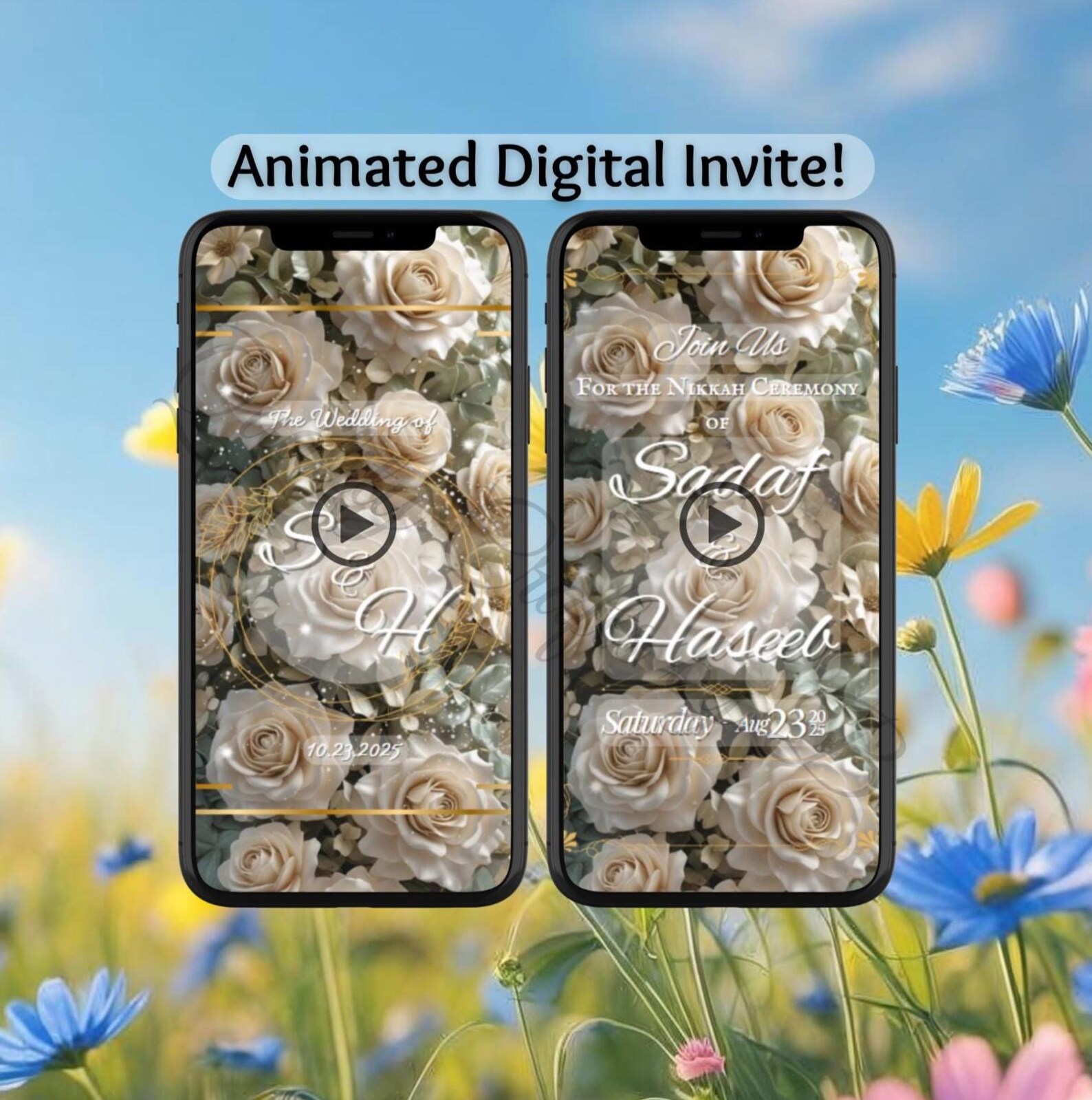Custom Animated Islamic Wedding Invitation | Nikkah, Walima, Shaadi ...