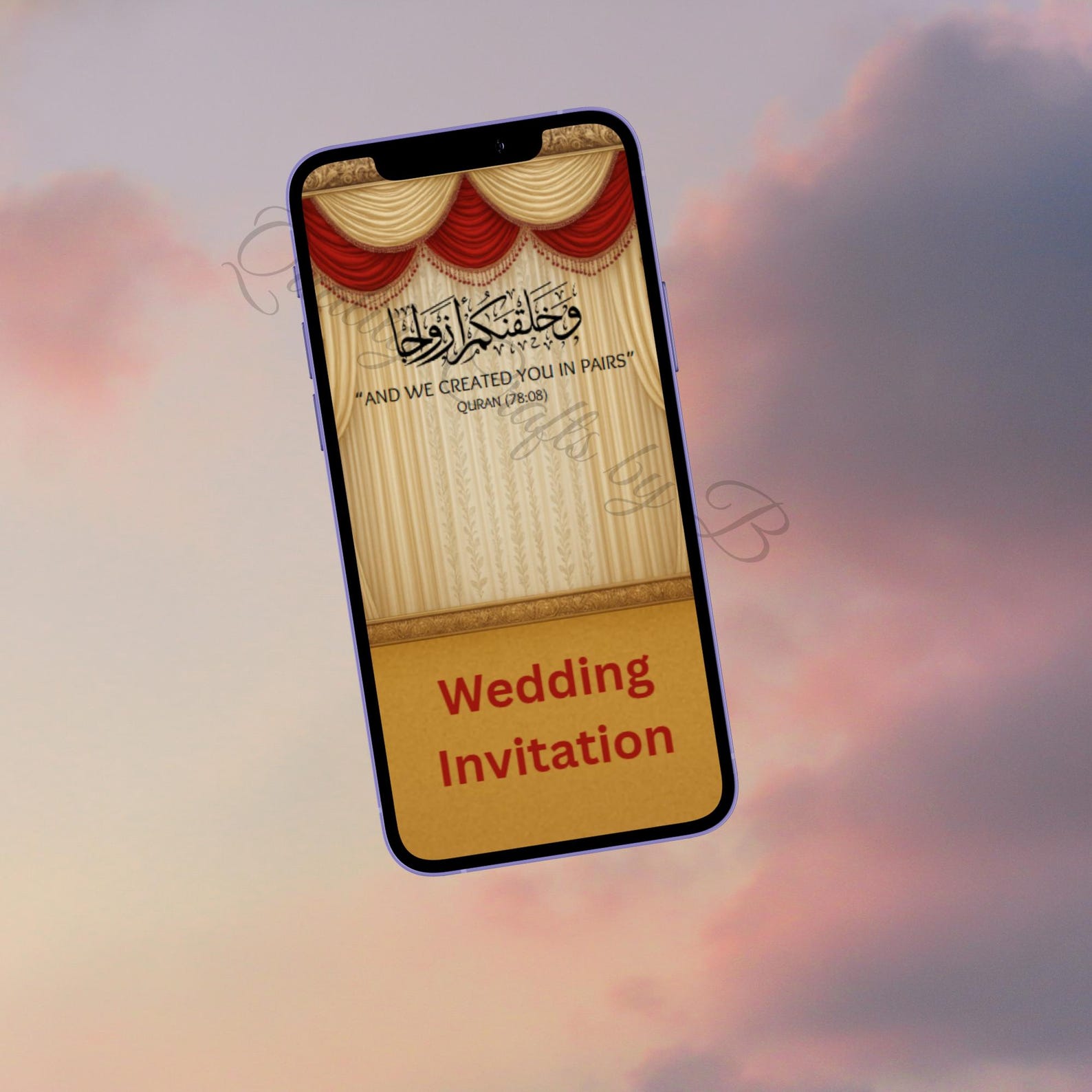 Animated Islamic Wedding Invitation Template | Editable Nikkah Walima ...